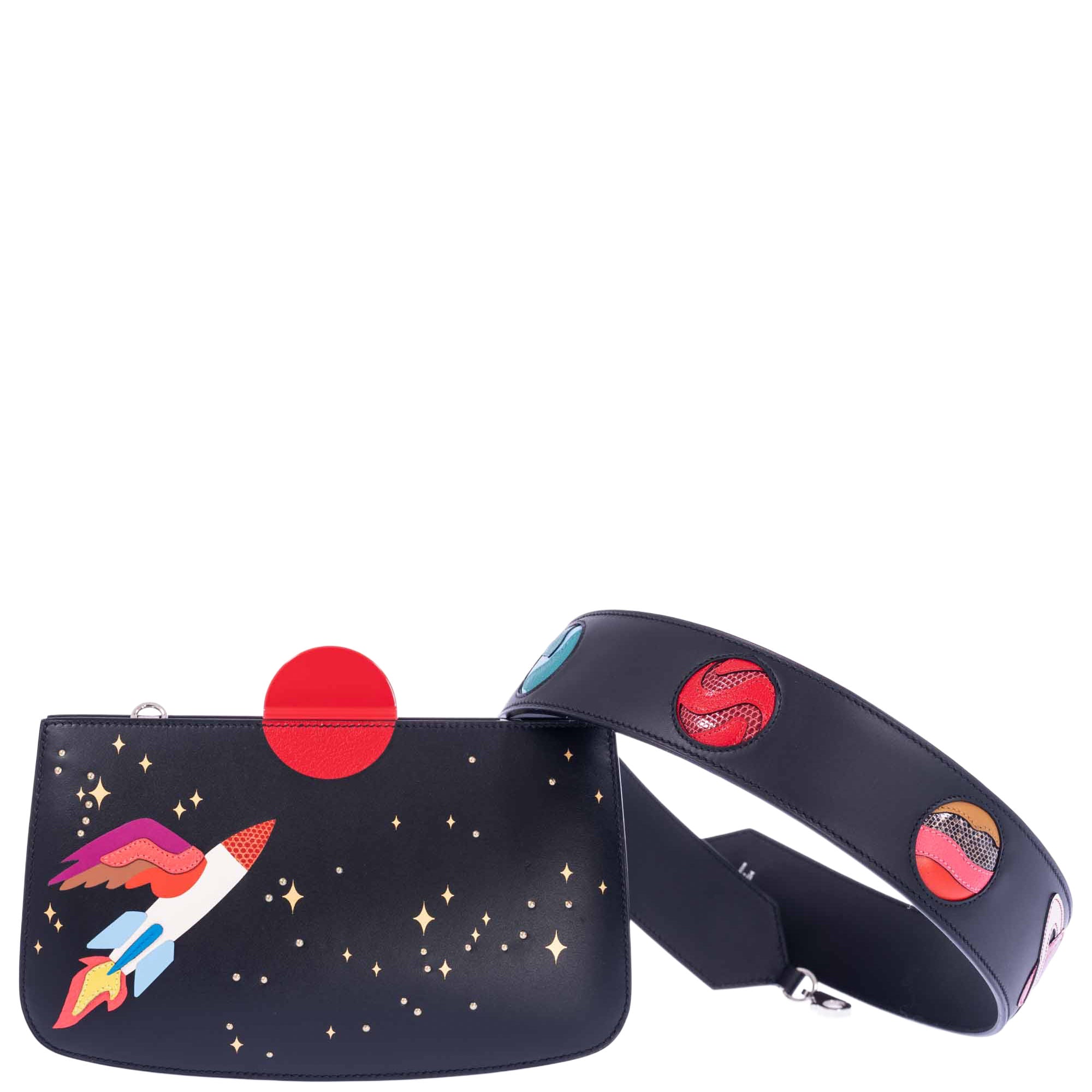 Hermès Sac à Malice Space Bag Black Lizard and Veau Monsieur leather P