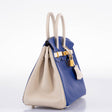 Hermès Birkin 25 HSS Bi-Color Blue Electrique & Craie Epsom Brushed Go ...