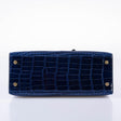 Hermès Kelly 25 Sellier Blue Sapphire Alligator Gold Hardware | JANEFINDS