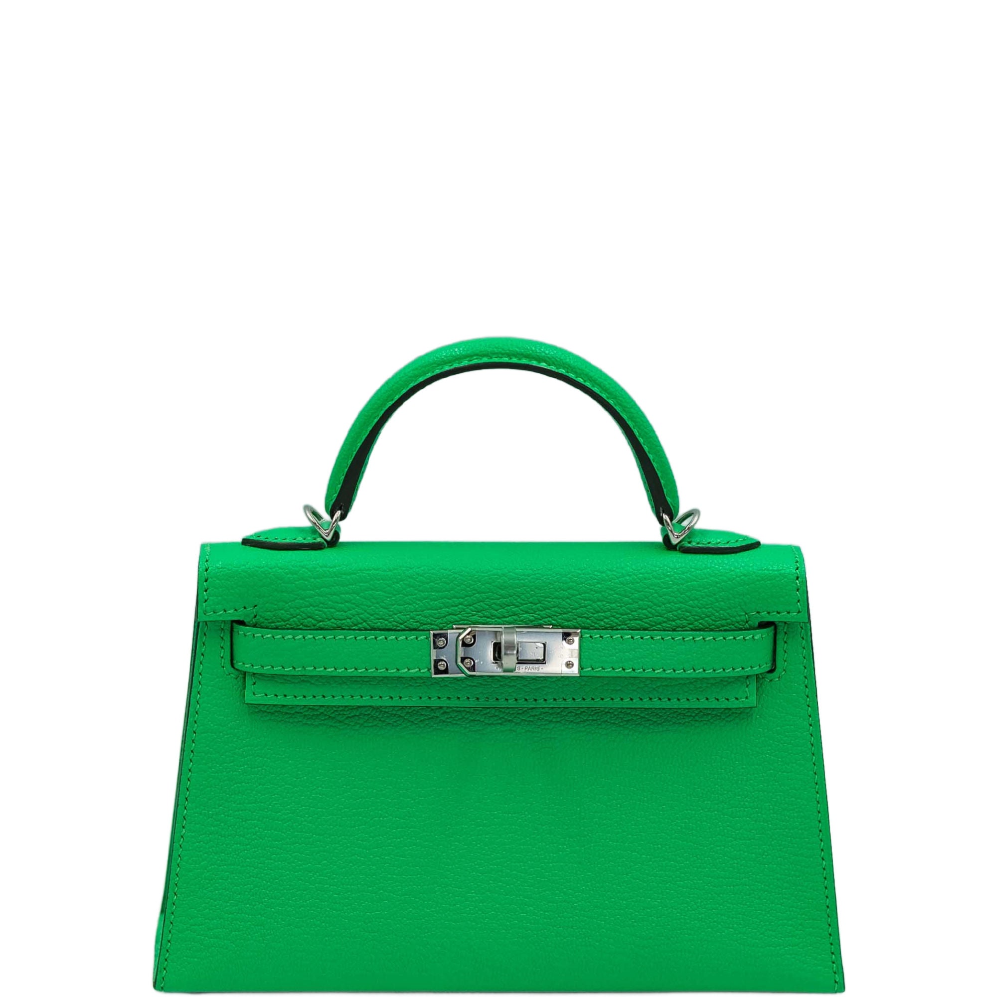 Hermès Mini Kelly II Sellier 20 Vert Comics Chèvre Mysore Palladium Ha ...