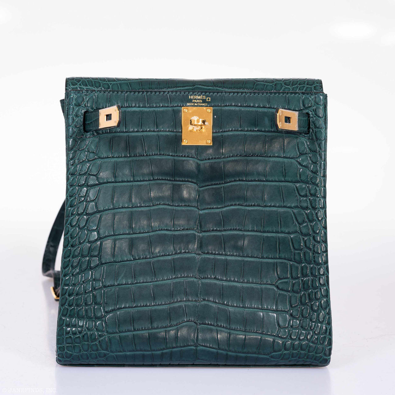 Hermès Kelly 22 Ado Backpack Vert Vertigo Alligator Gold Hardware ...