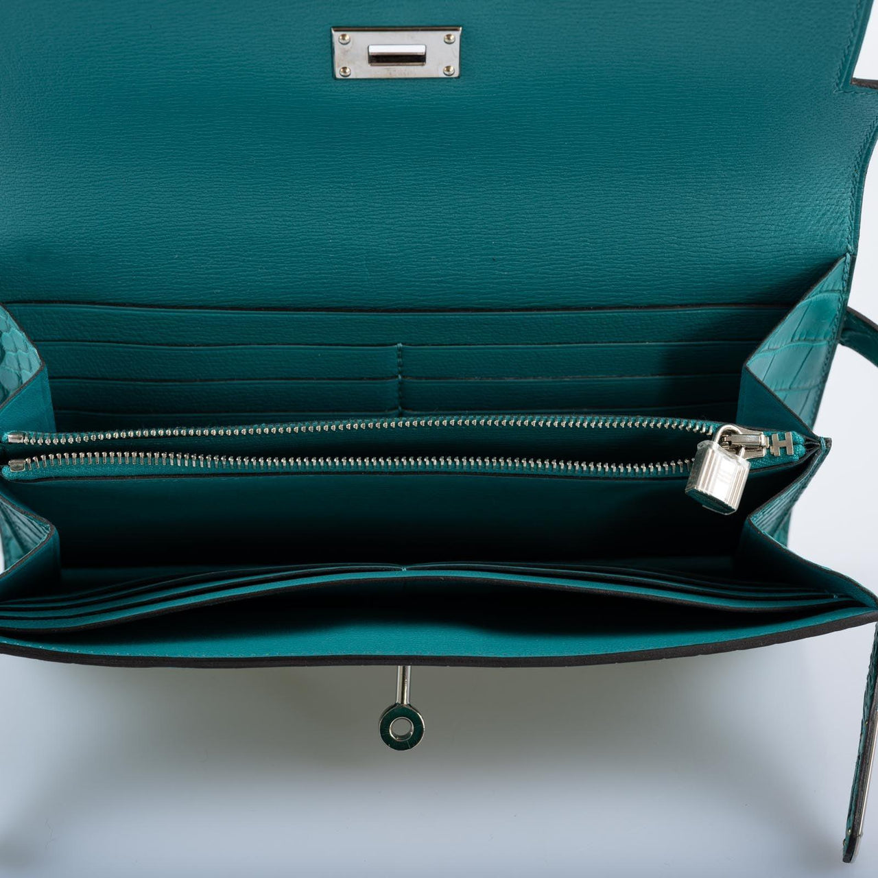 Hermès Kelly Longue Wallet Blue Paon Matte Alligator with Palladium Ha – JaneFinds